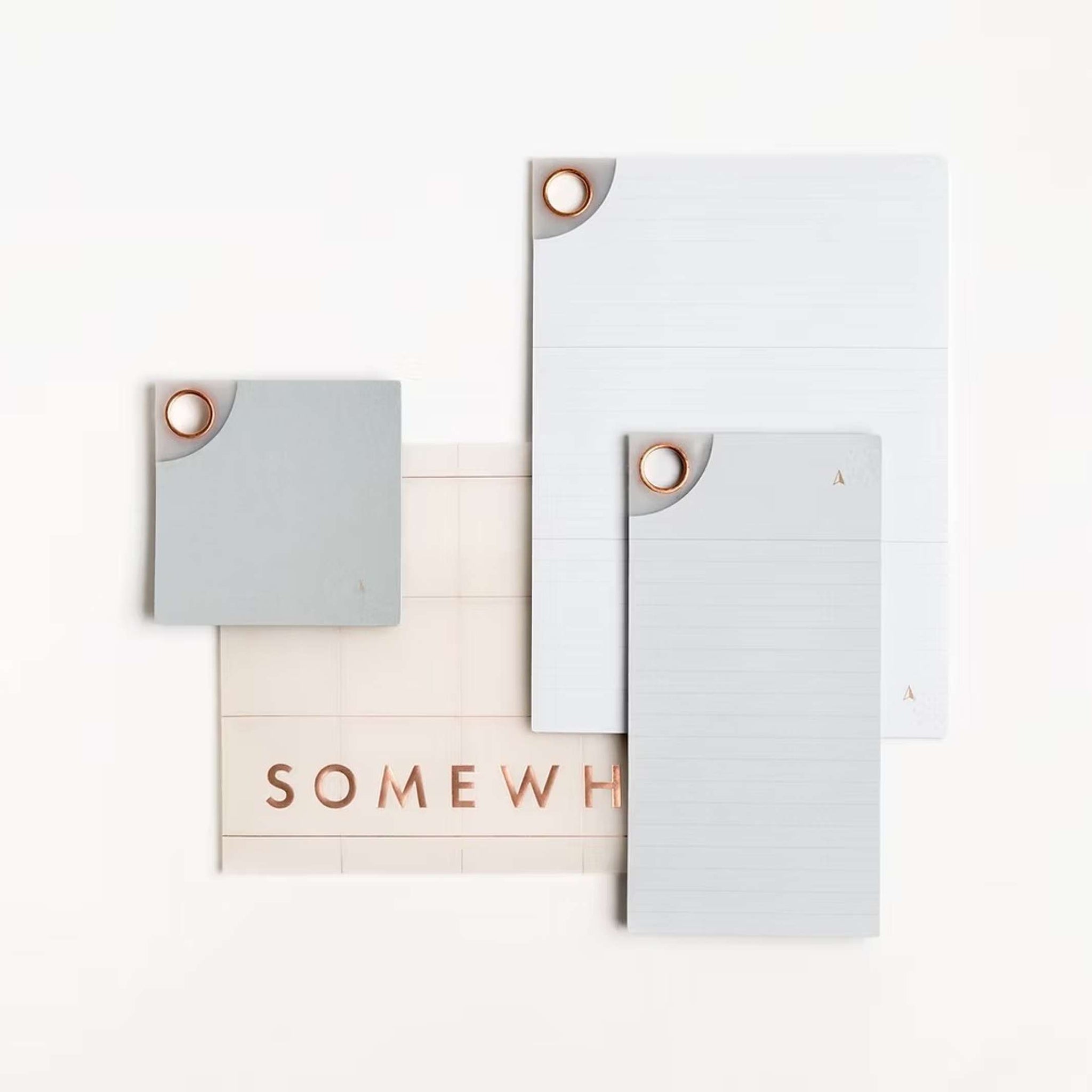 BITS N' BITES - Magnetic Memo Pads - set of 3 in stone gray | Somewher