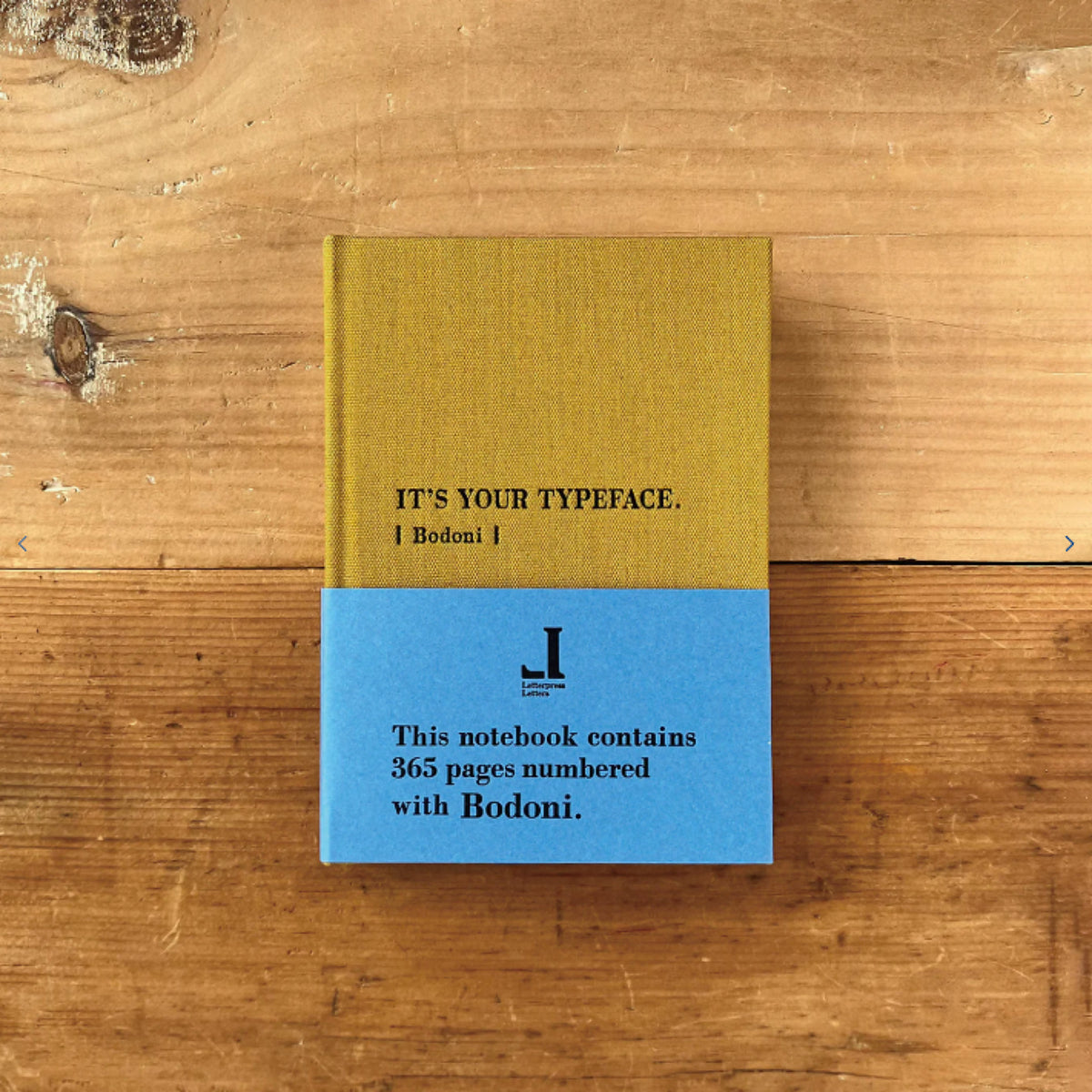 TYPEFACE NOTEBOOK BODONI Gold – Handgefertigtes Letterpress-Notizbuch