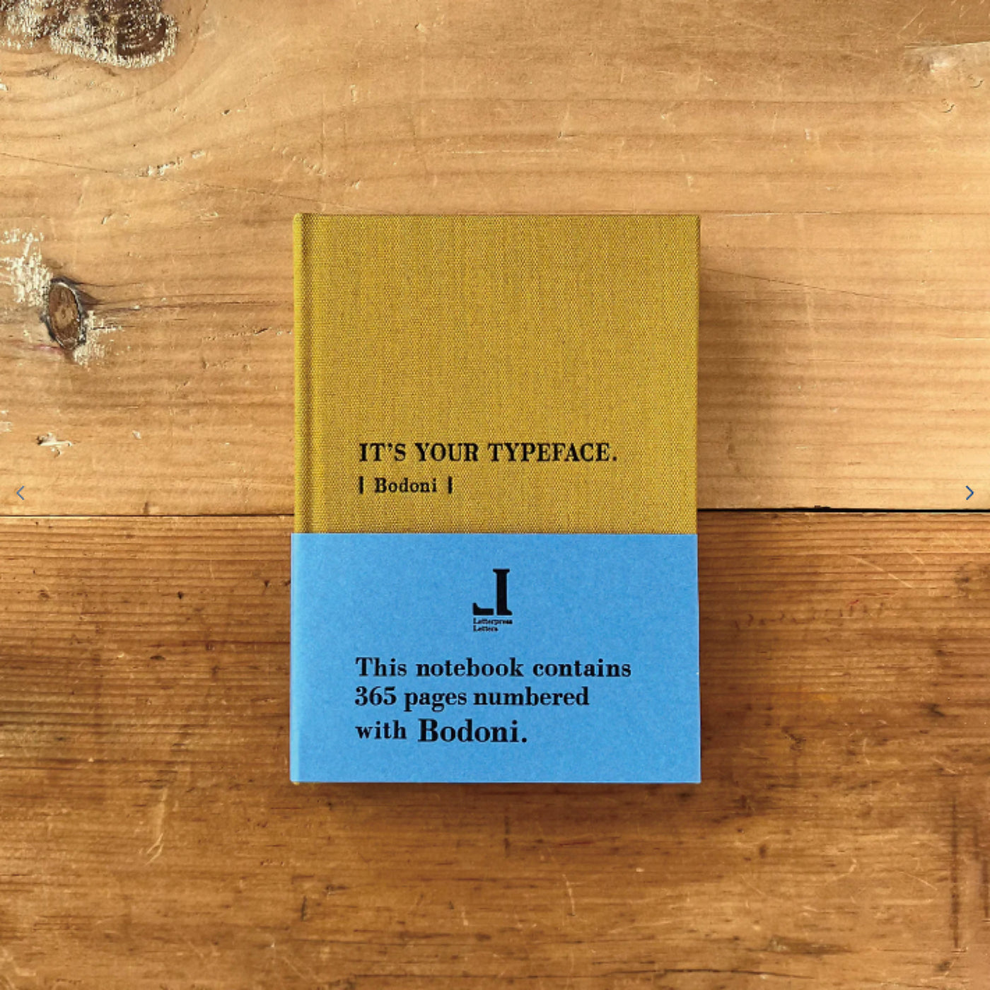 TYPEFACE NOTEBOOK BODONI Gold – Handgefertigtes Letterpress-Notizbuch