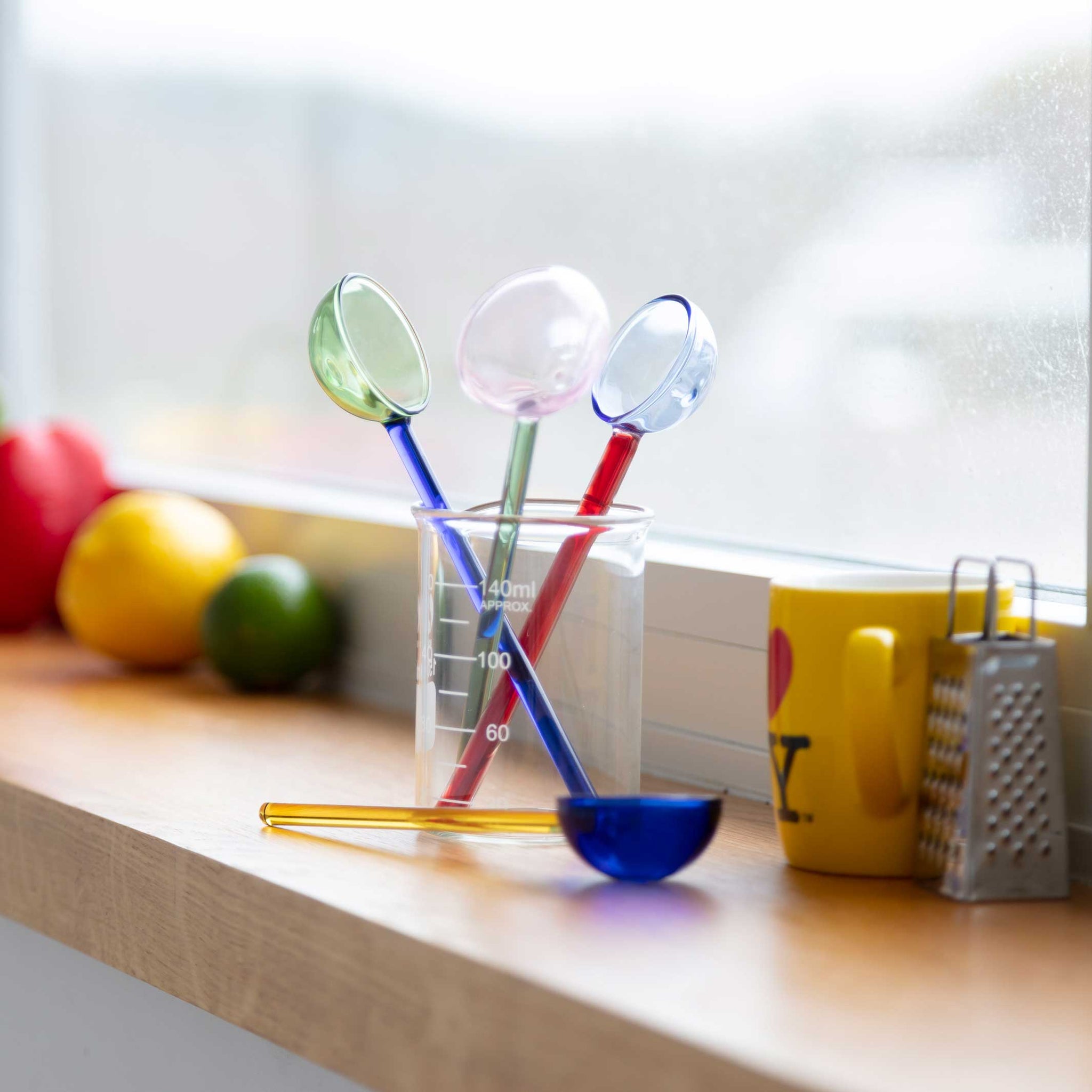 DUO TONE | dual color GLASS SPOONS | Block Design