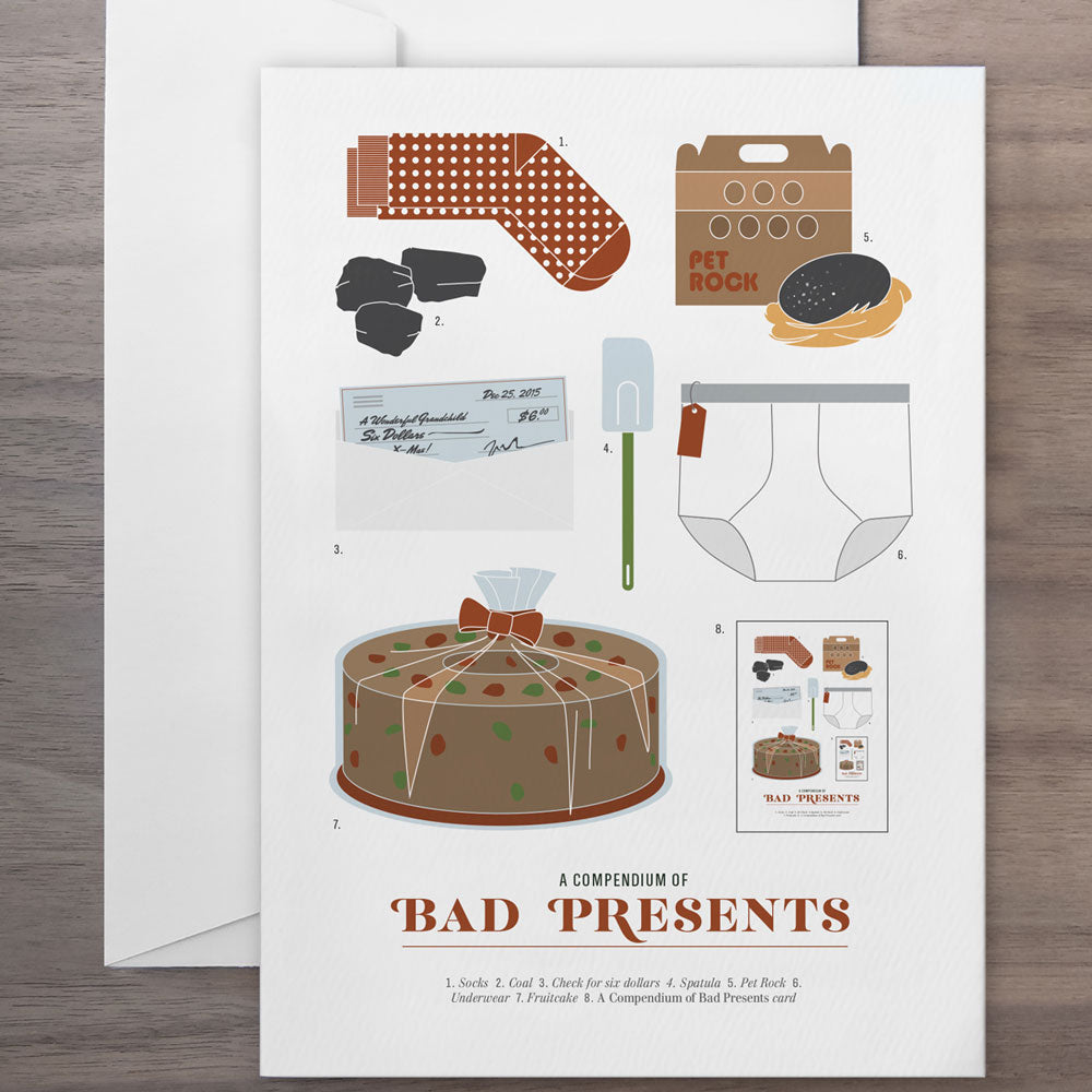 A COMPENDIUM of BAD PRESENTS | CHRISTMAS CARD | Pop Chart Lab