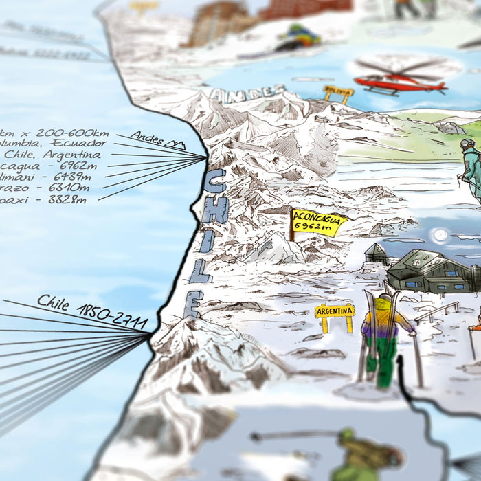SNOWTRIP MAP | Winter sports WORLD MAP | 98x56cm | Awesome Maps