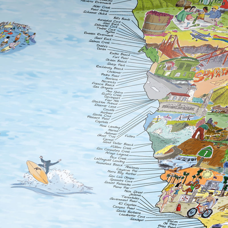 WEST COAST SURF MAP | Surf-WELTKARTE | Awesome Maps